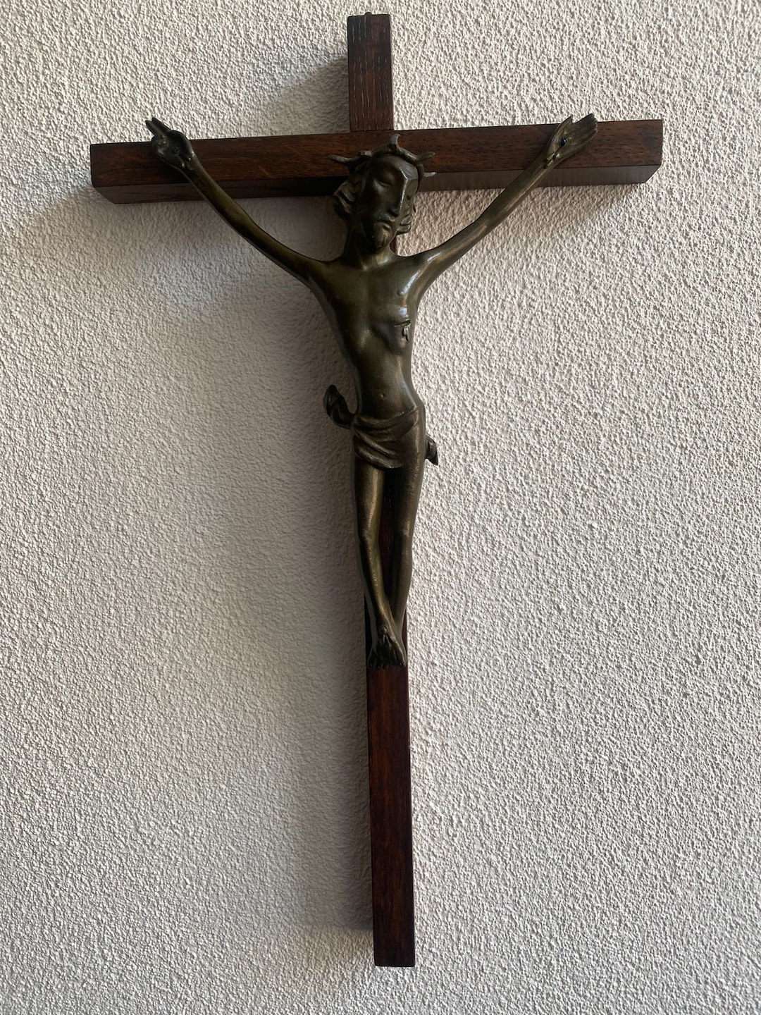 Beautiful Antique Crucifix With Bronze Corpus, 960 Grams, 50cm X 25cm ...