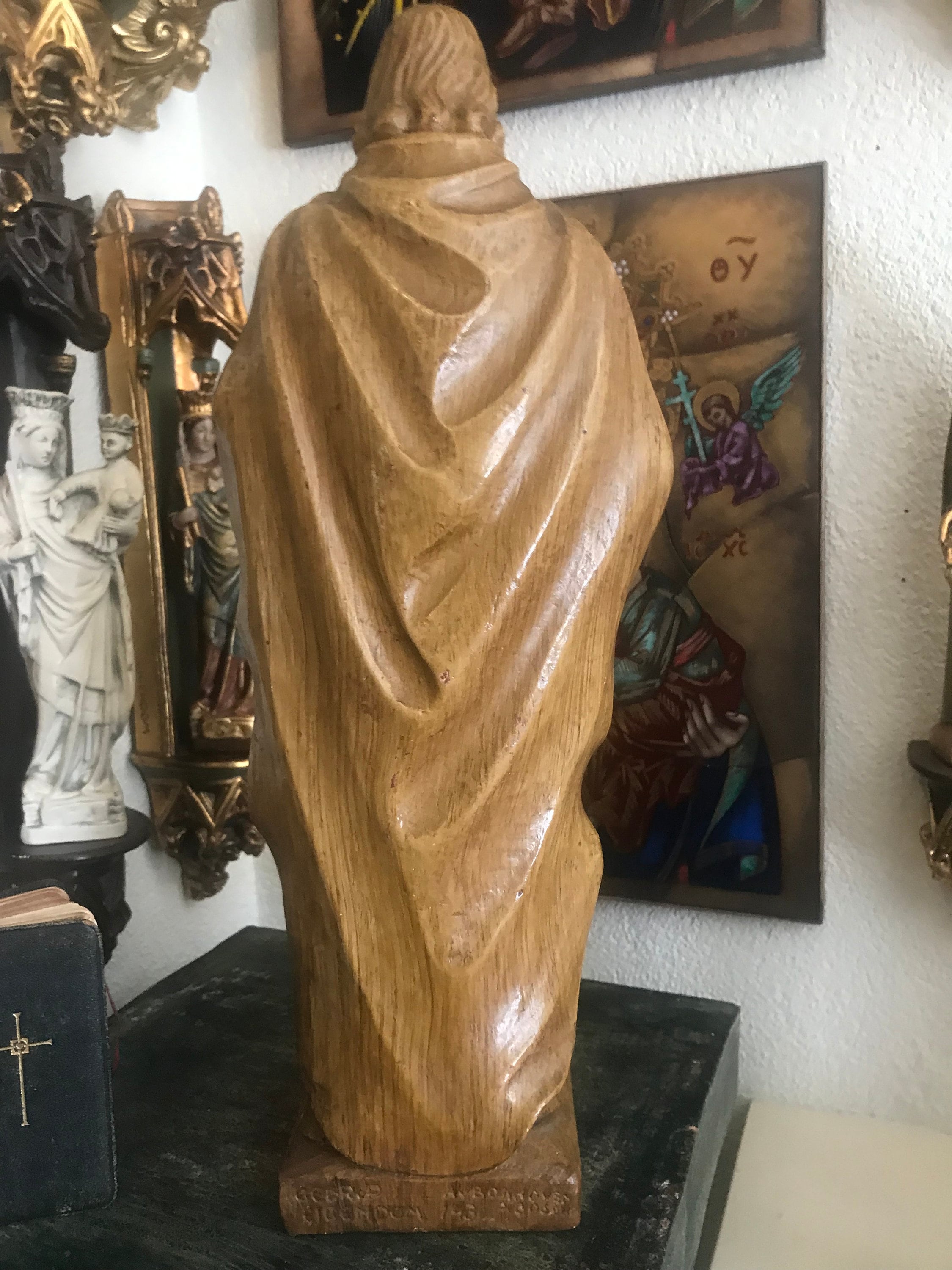 Jesus' Sacred Heart including Console, Signed Gvp. Old, Antique Dutch ...