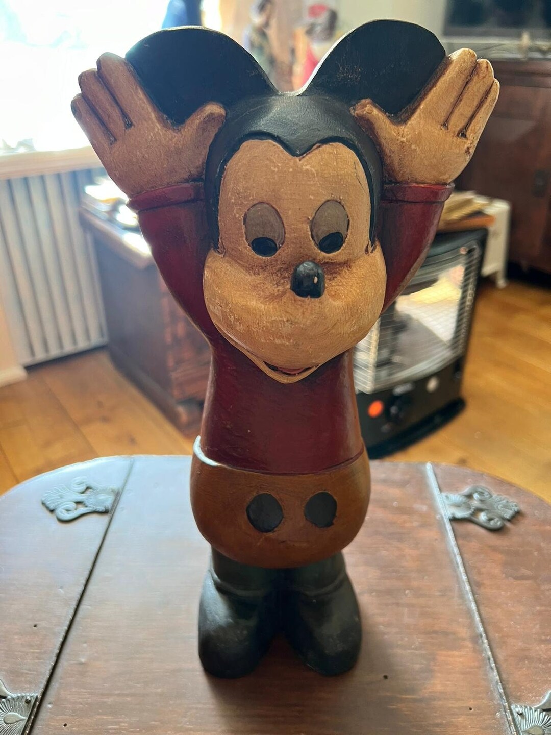 Beautiful Large Wood Carving Mickey Mouse, 34.2 Cm High - Etsy