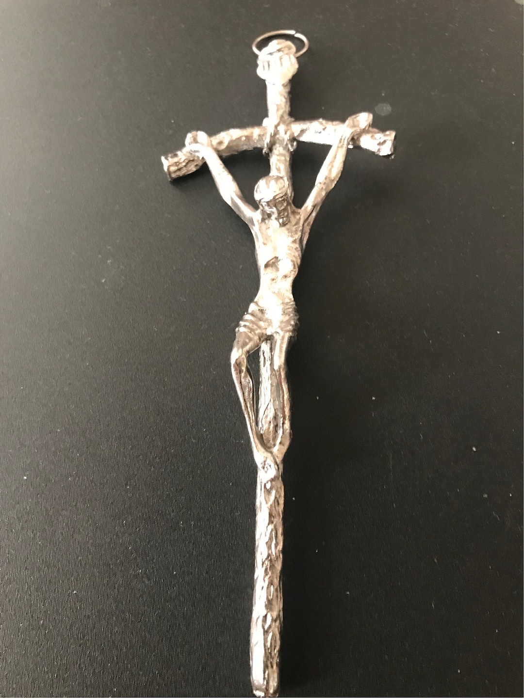 Beautiful Large Silver, Silver-plated Crucifix, Blessed by the Pope ...