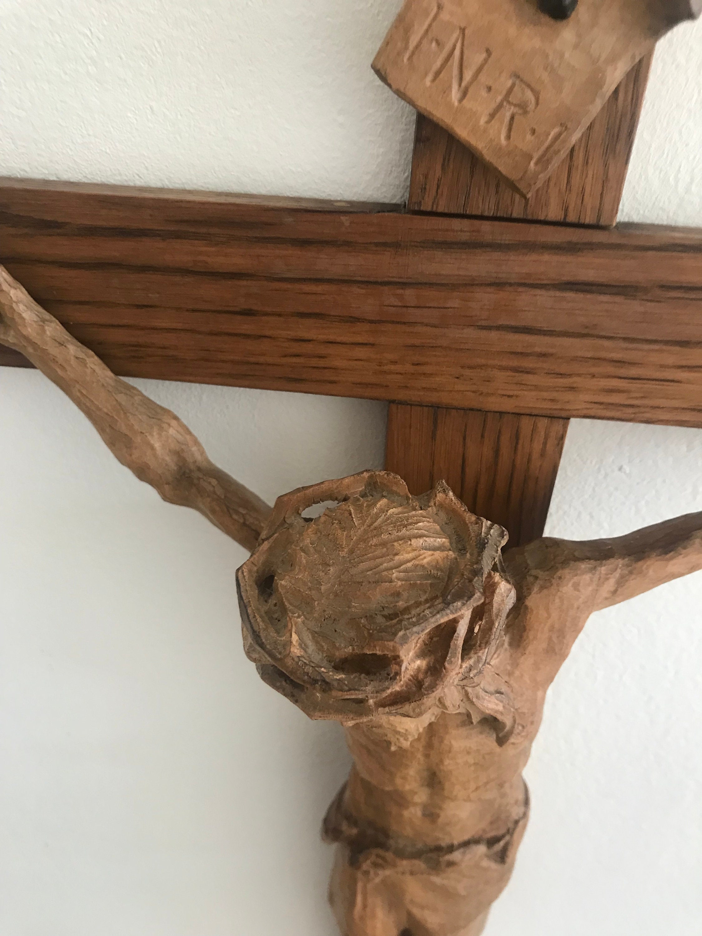 Beautiful Wood Carving of Jesus Inri, Large Cross - Etsy
