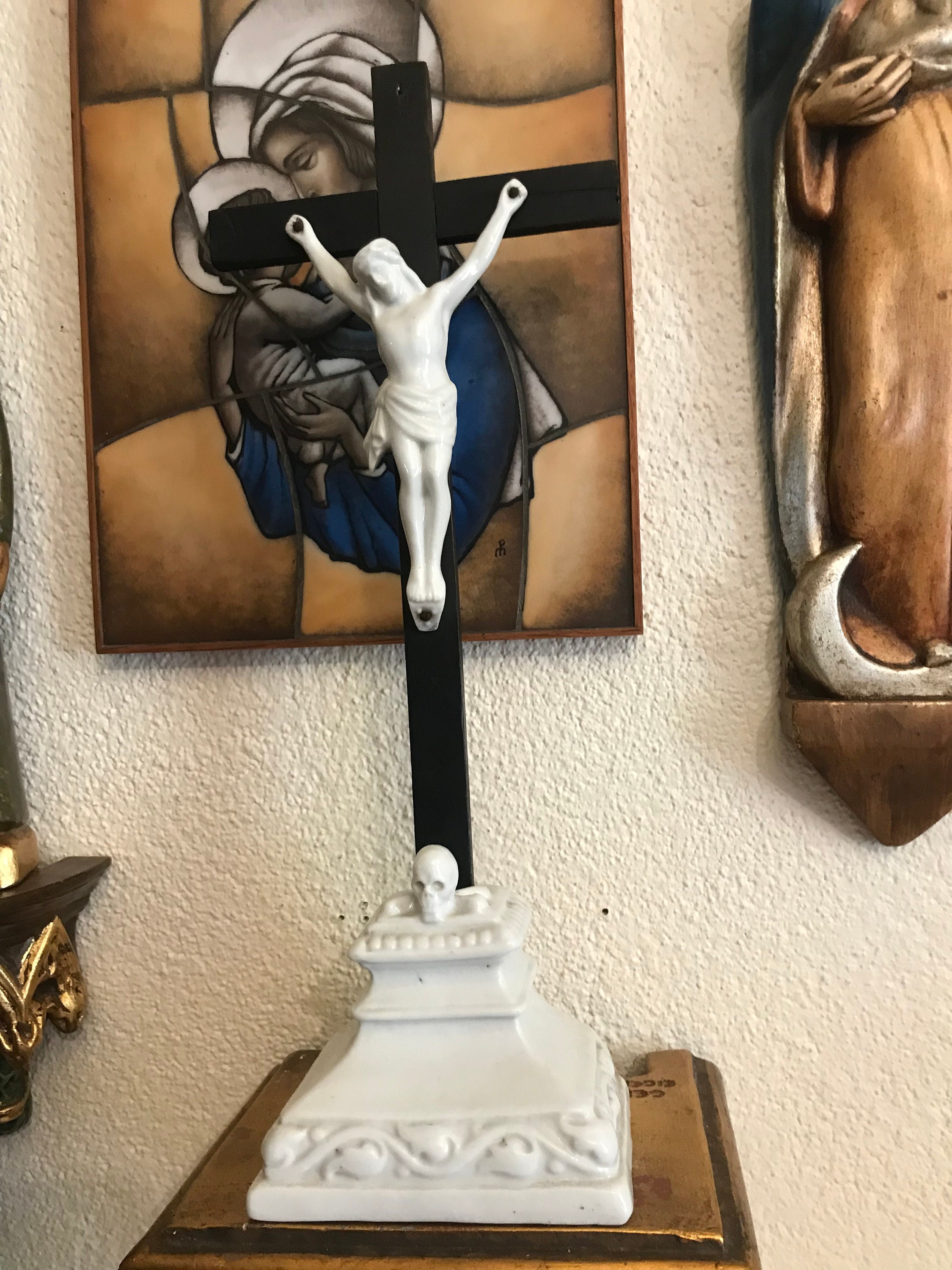 Small Cross, Jesus With Skull, 34 Cm. .13 Inches - Etsy UK