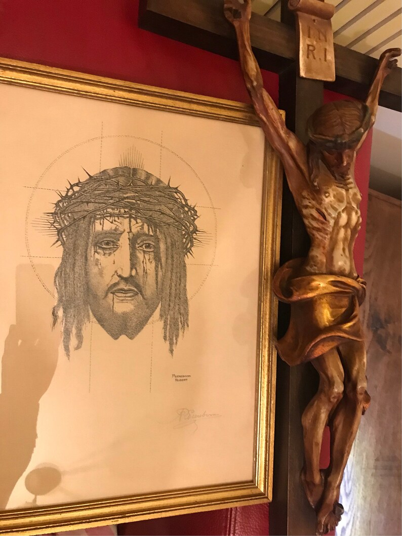 Old Painting Jesus Inri, Antique Frame, Jeroen Peereboom, 43x32cm ...