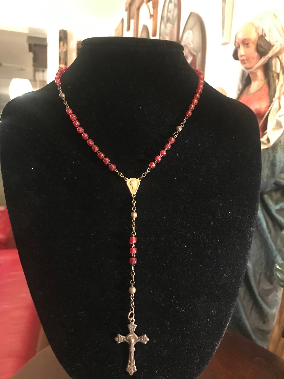 Rosary, With Jesus Inri and Mary, - Etsy