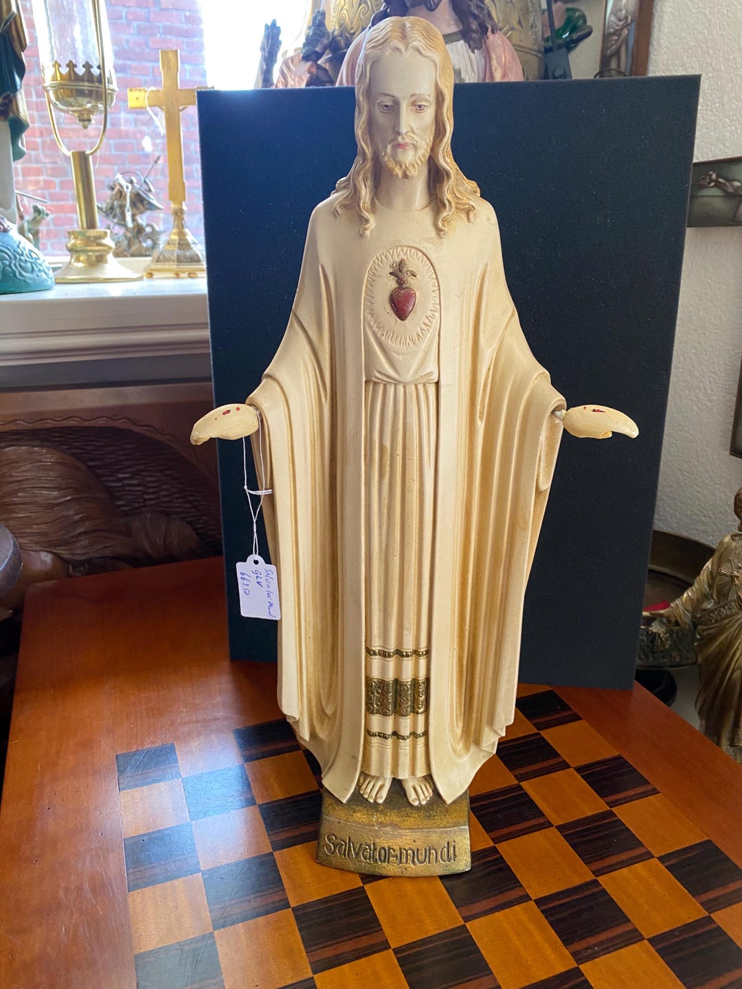 Medium-sized Antique Plaster Statue of Salvator Mundi, 41 Cm High ...