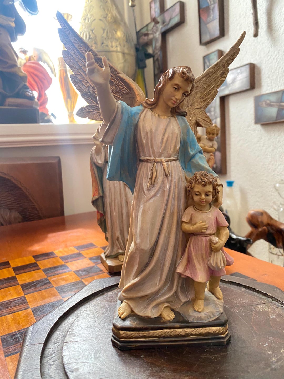 Beautiful Old Statue, Archangel Gabriel 27 Cm High, 18 Cm Wide, 10 Cm ...