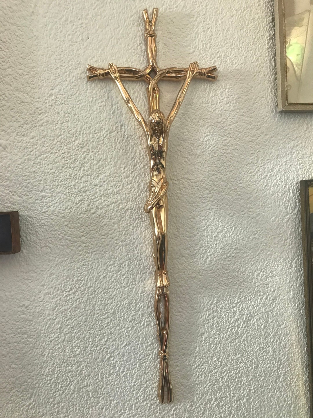 Handmade Crucifix,crucifix Jesus Inri,bronze,gilded,italian - Etsy