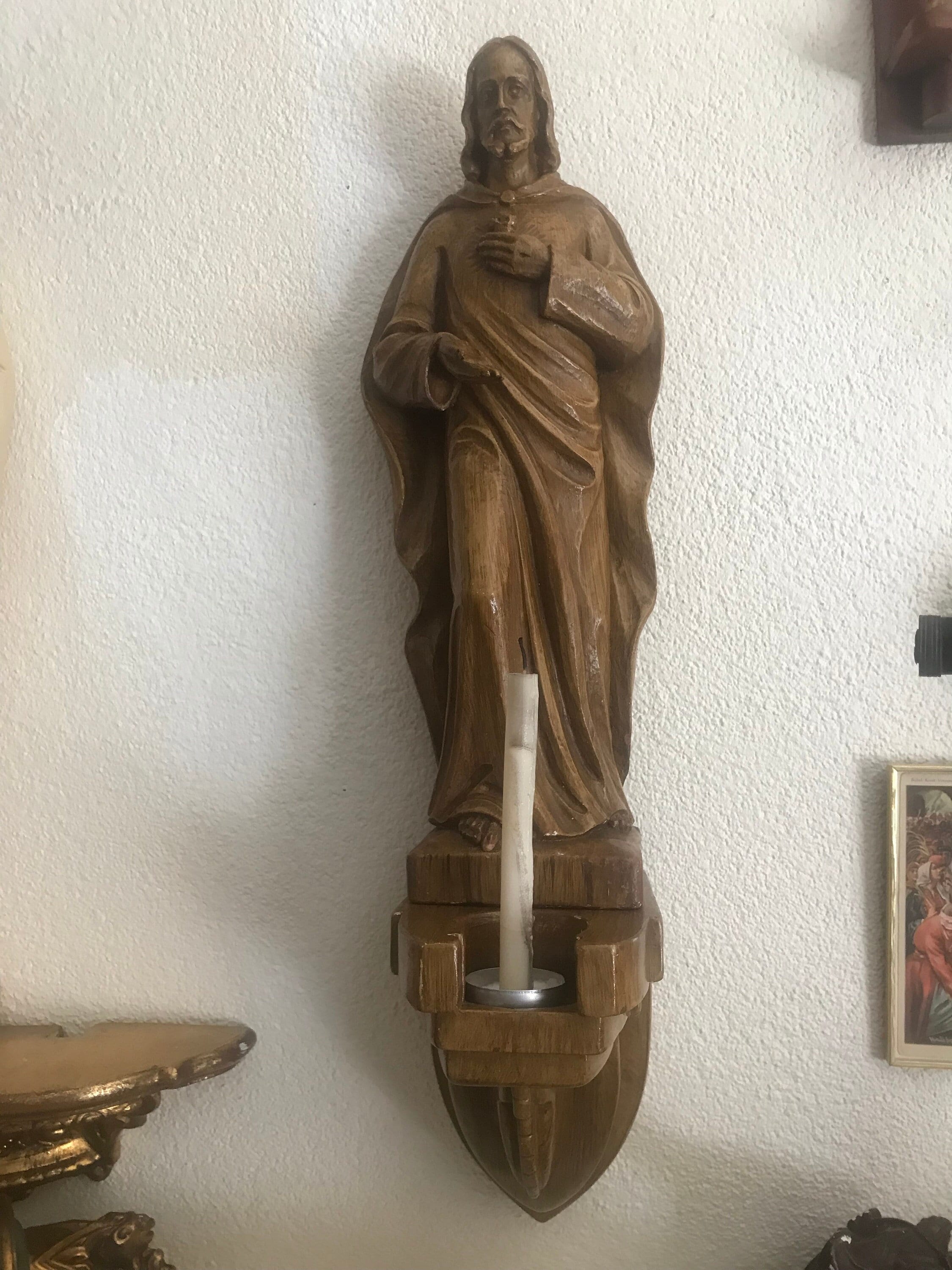 Jesus' Sacred Heart including Console, Signed Gvp. Old, Antique Dutch ...