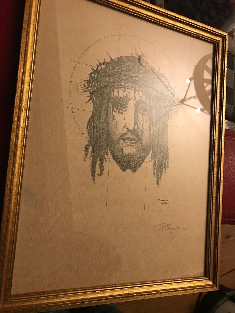 Old Painting Jesus Inri, Antique Frame, Jeroen Peereboom, 43x32cm ...