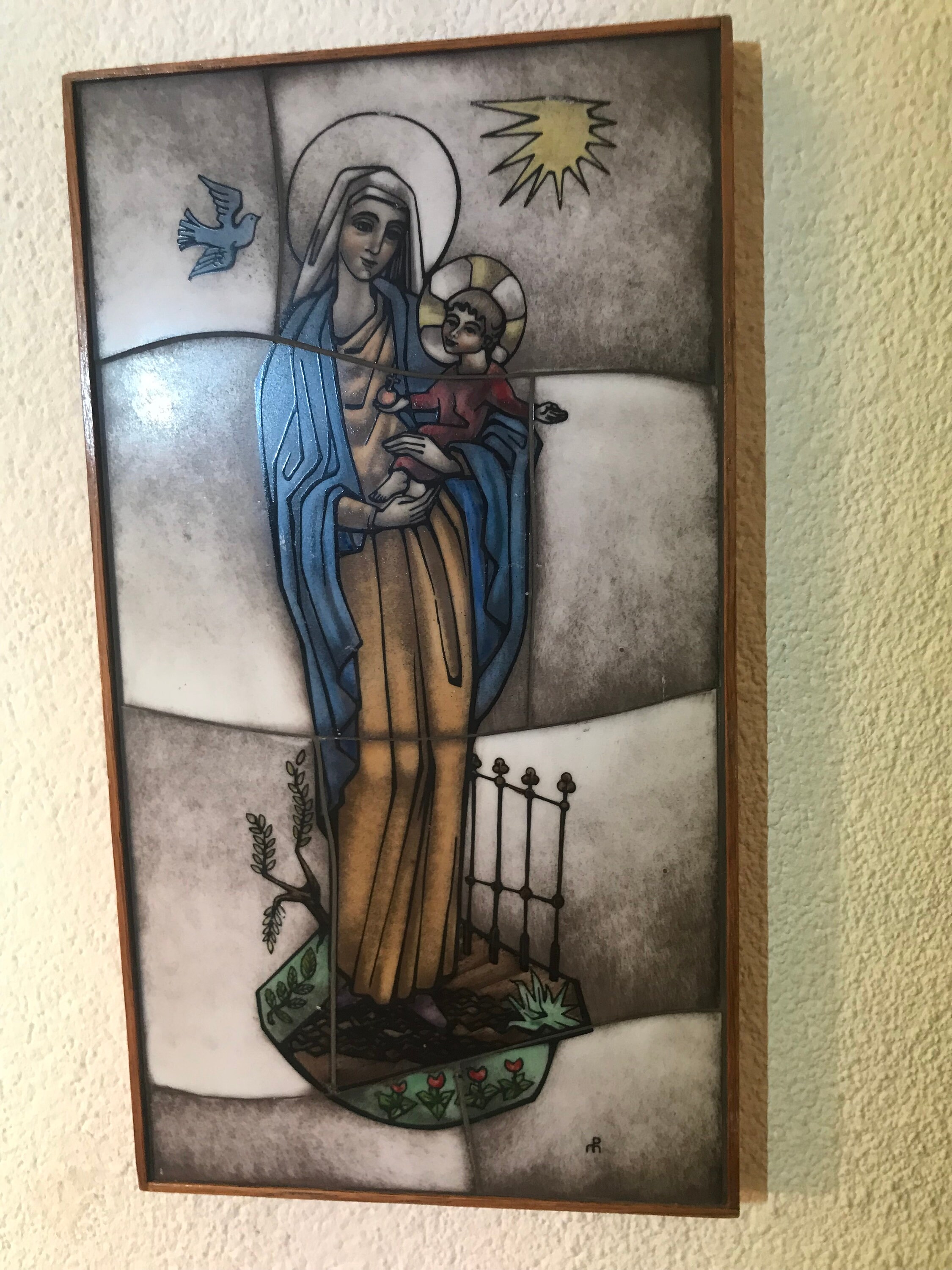 Beautiful Opaline Icon, Stained Glass, Van Paridon Brothers, Signed ...