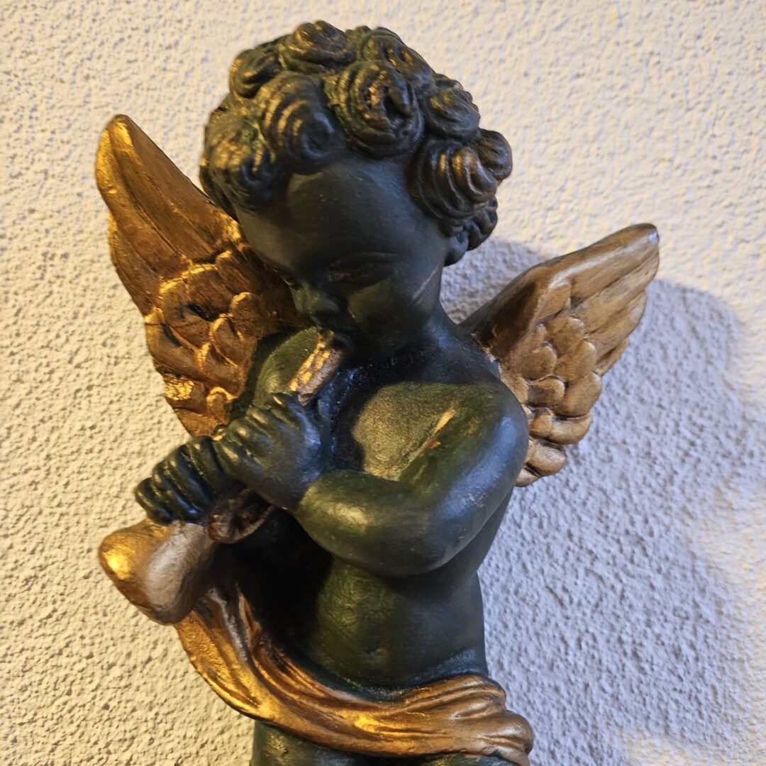 Beautiful Antique Statue, Angel With Trumpet by the Van Paridon ...