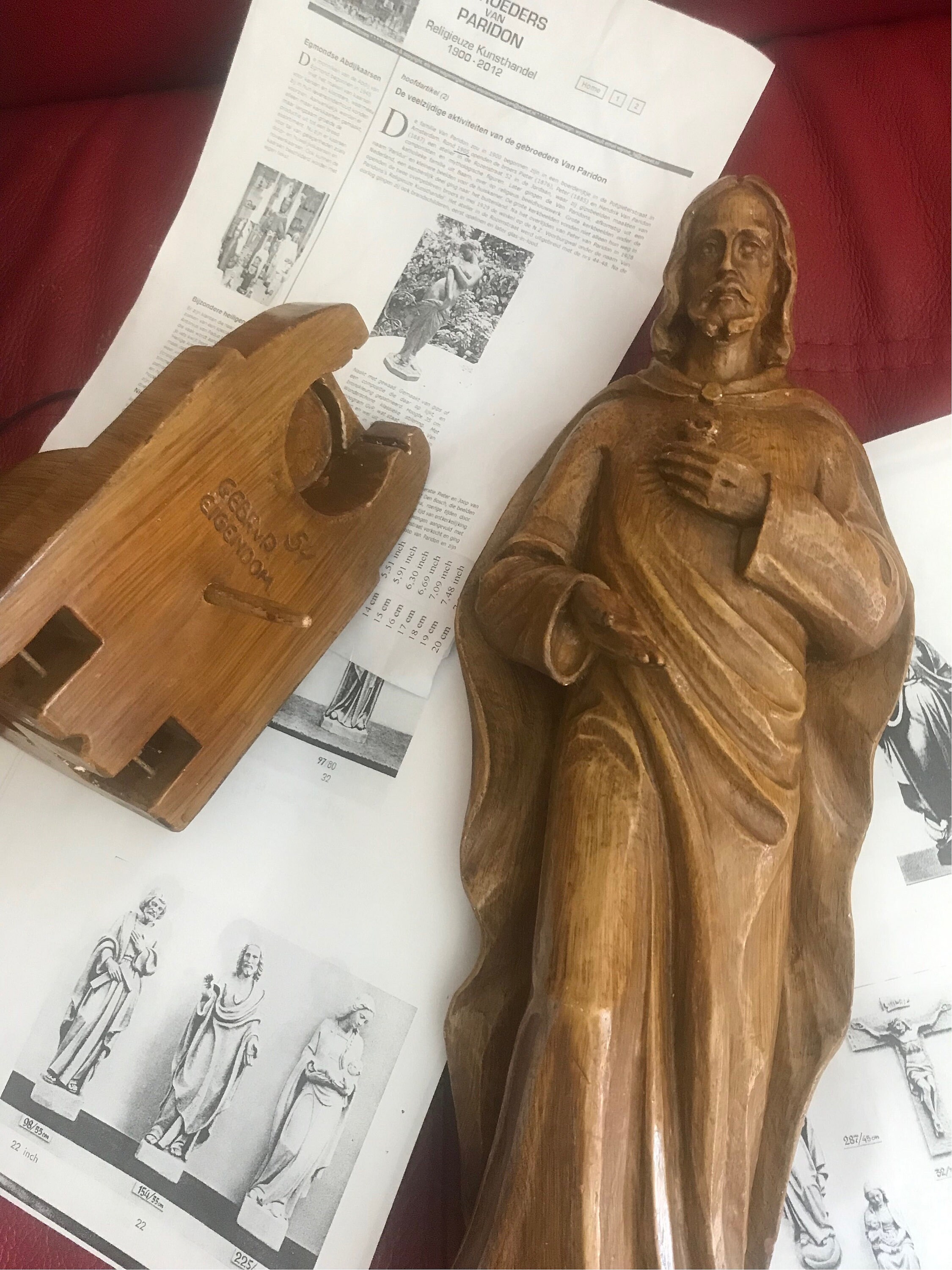 Jesus' Sacred Heart including Console, Signed Gvp. Old, Antique Dutch ...