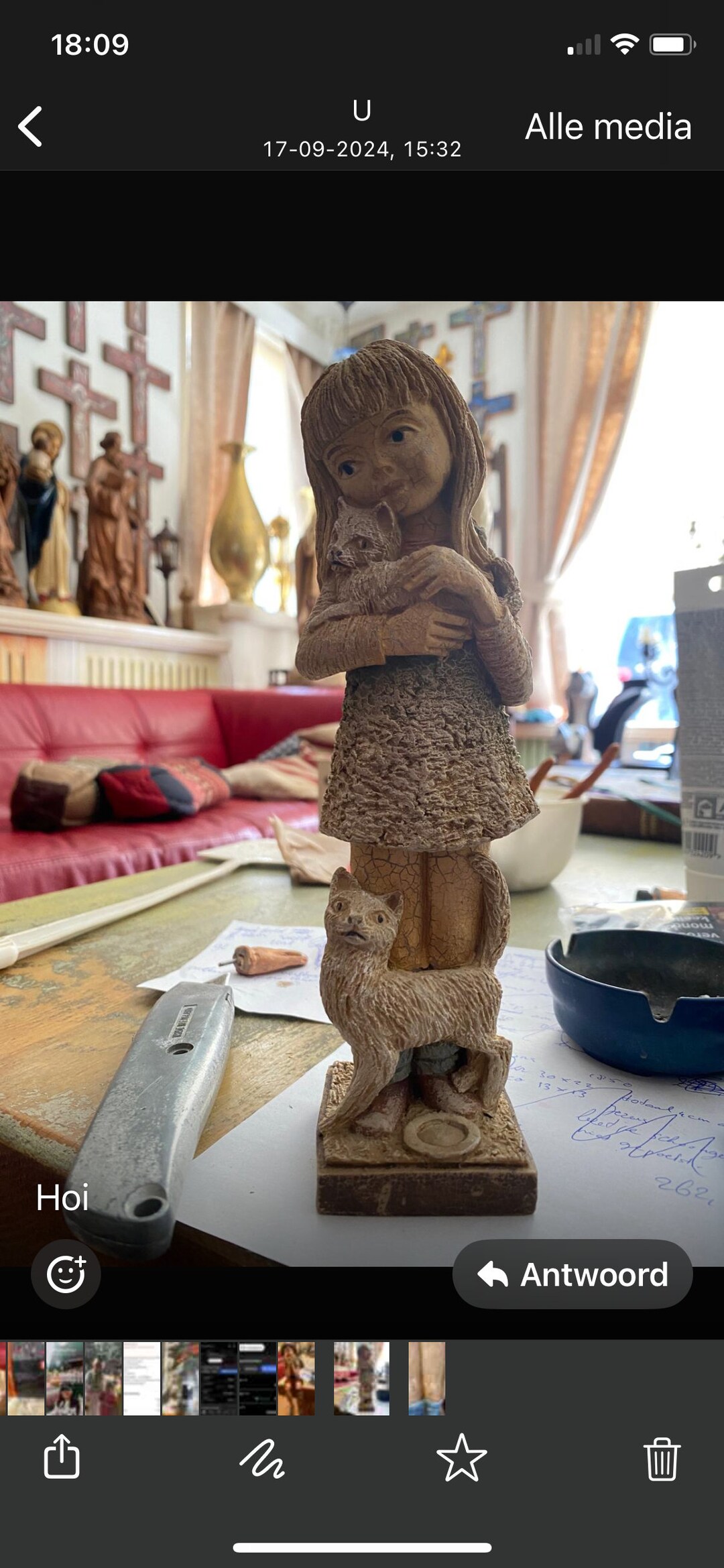Girl With Cat 1890, Antique Dutch Statue Sculpture, Famous Statue Made ...