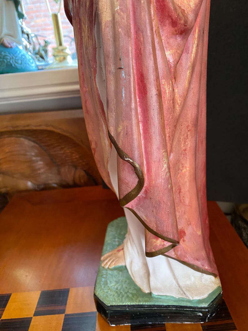 Jesus Christ Sacred Heart, Antique Dutch Religious Statue Sculpture ...