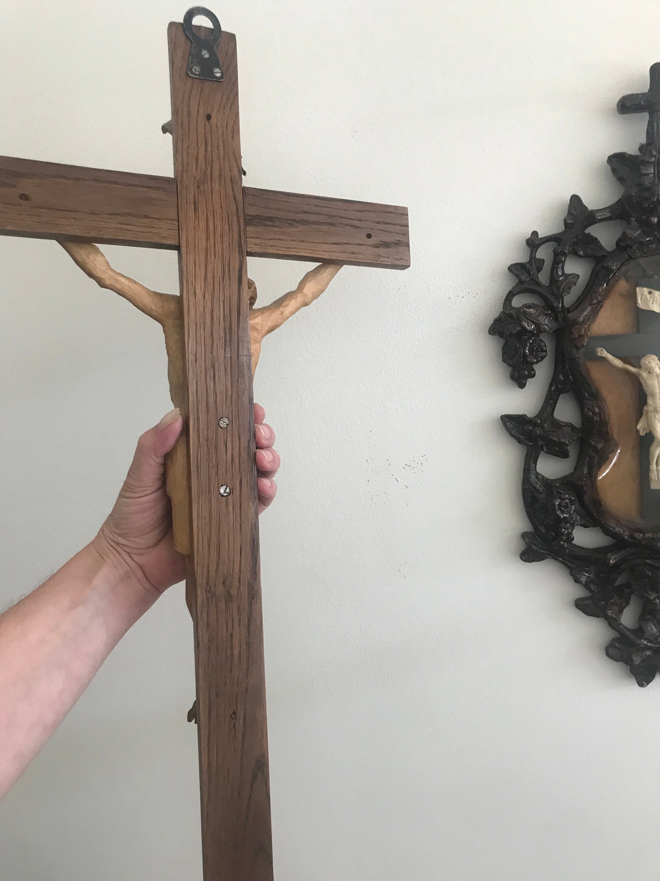 Beautiful Wood Carving of Jesus Inri, Large Cross - Etsy