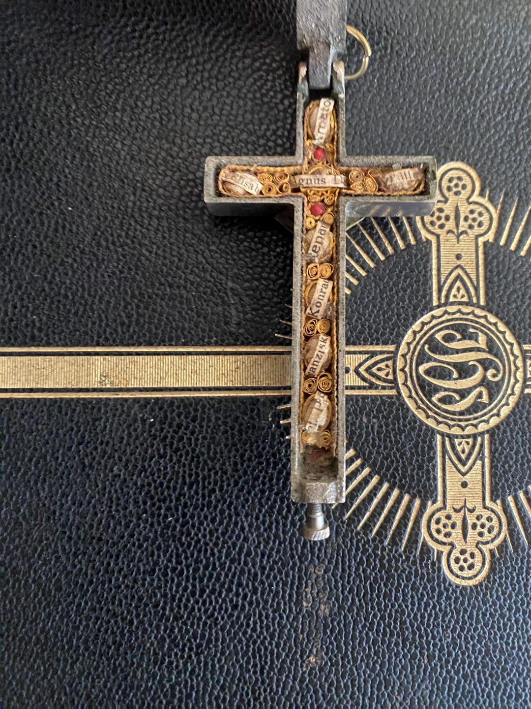 Large Antique Silver Relic Cross Agnus Dei, Lamb God, Reliquary Box ...