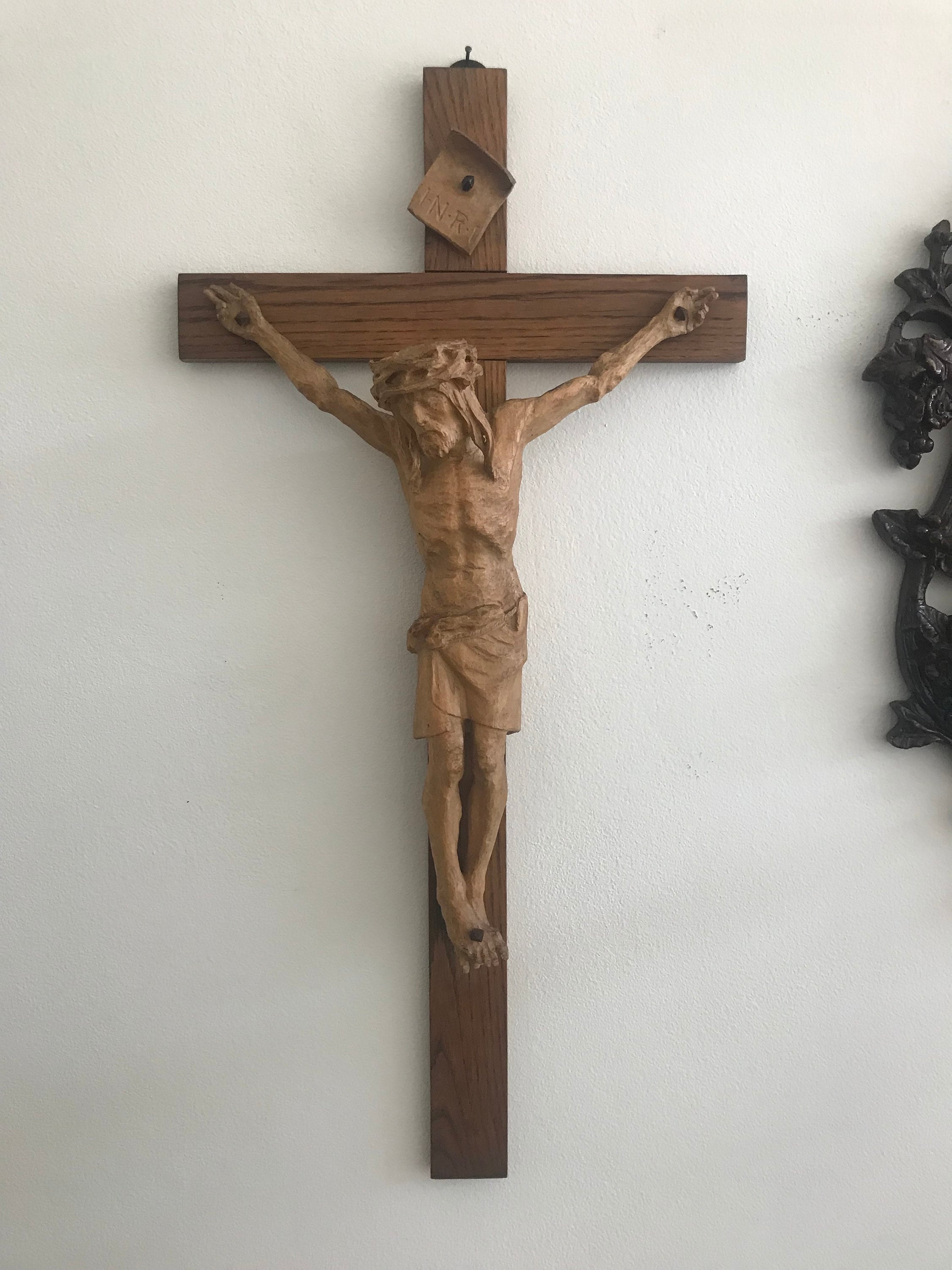 Beautiful Wood Carving of Jesus Inri, Large Cross - Etsy