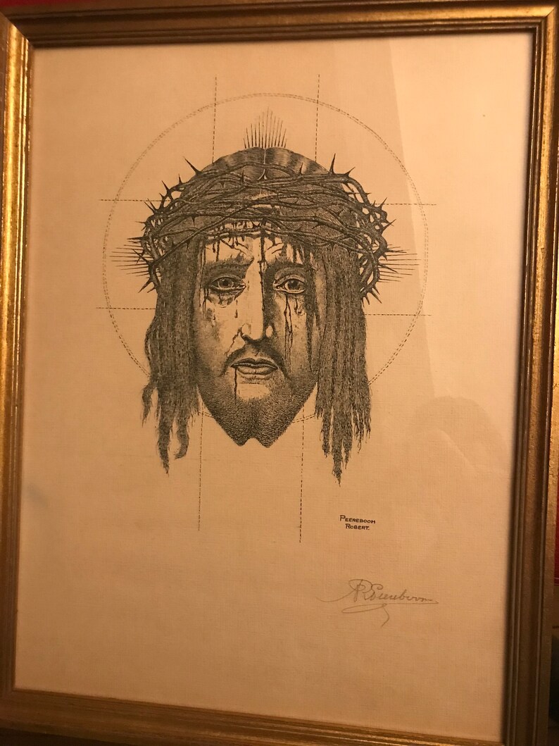 Old Painting Jesus Inri, Antique Frame, Jeroen Peereboom, 43x32cm ...