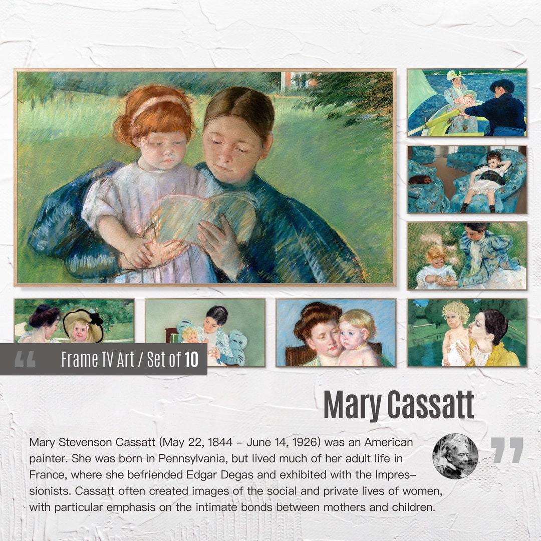 Set of 10 Samsung Frame TV 4K Art. Mary Cassatt Famous Paintings ...