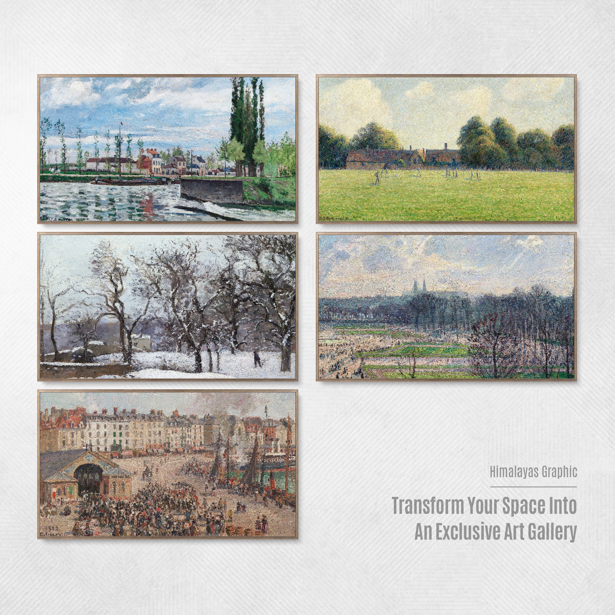 Set of 22 Samsung Frame TV 4K Art. Camille Pissarro Famous Paintings ...