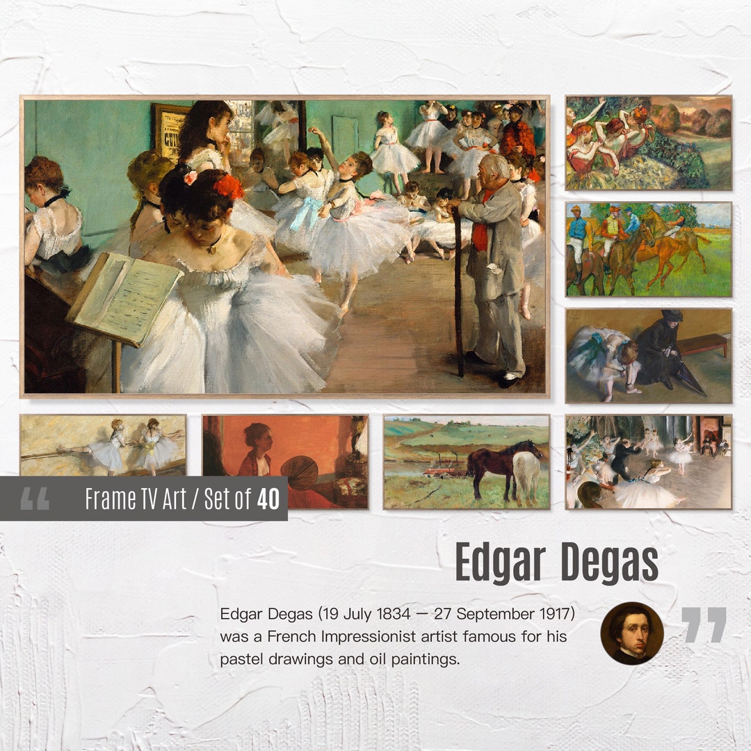 Set of 40 Samsung Frame TV 4K Art. Edgar Degas Famous Paintings ...