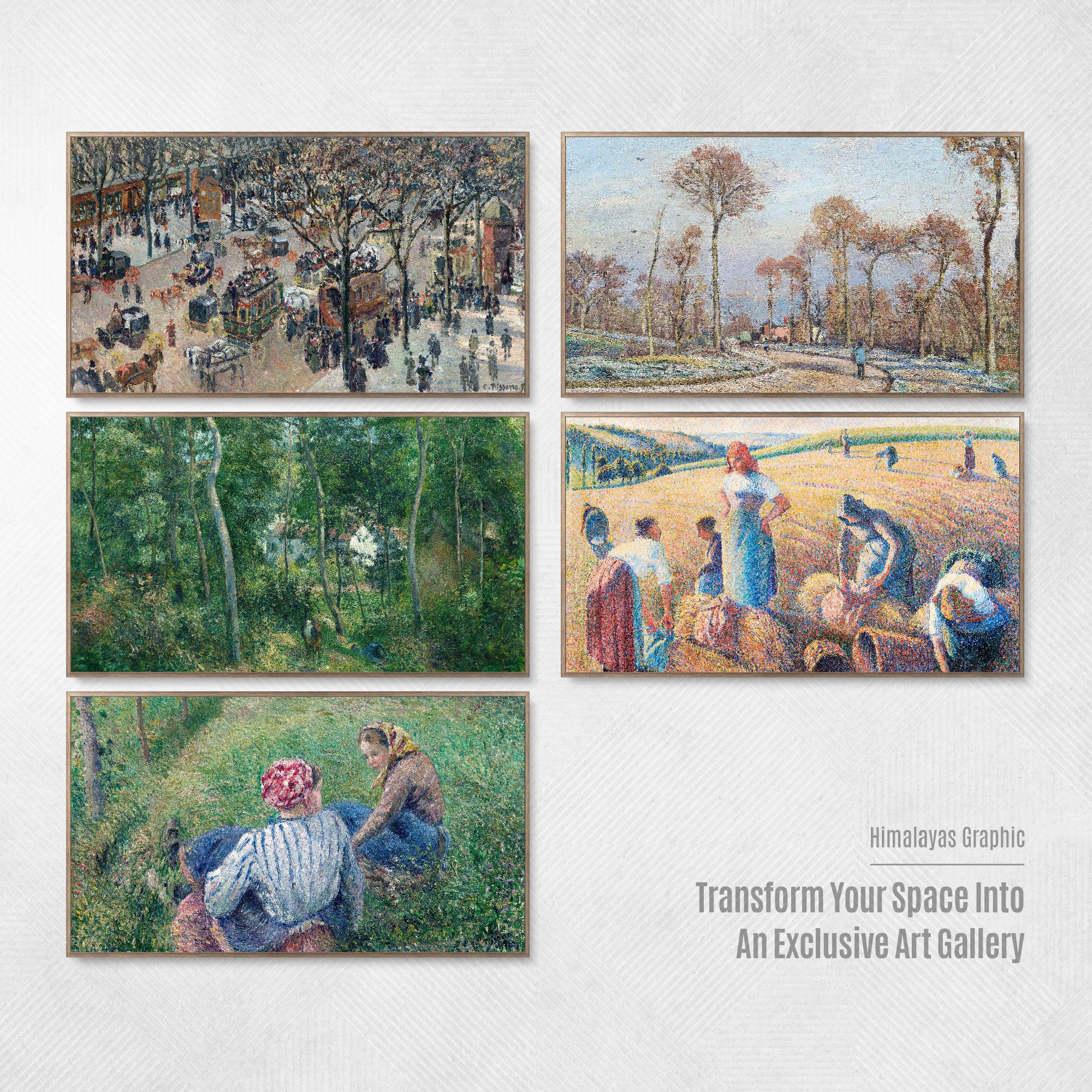 Set of 22 Samsung Frame TV 4K Art. Camille Pissarro Famous Paintings ...