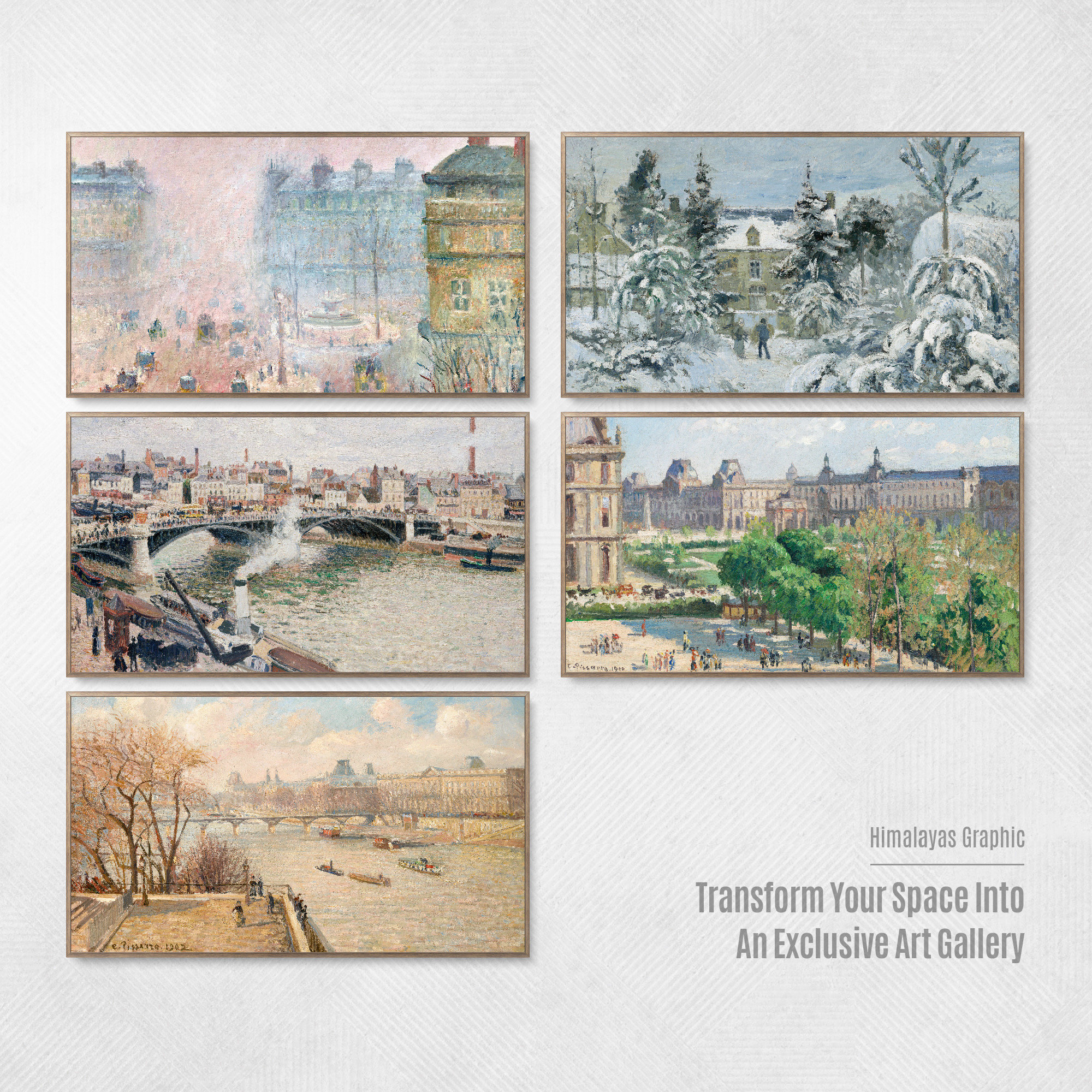 Set of 22 Samsung Frame TV 4K Art. Camille Pissarro Famous Paintings ...