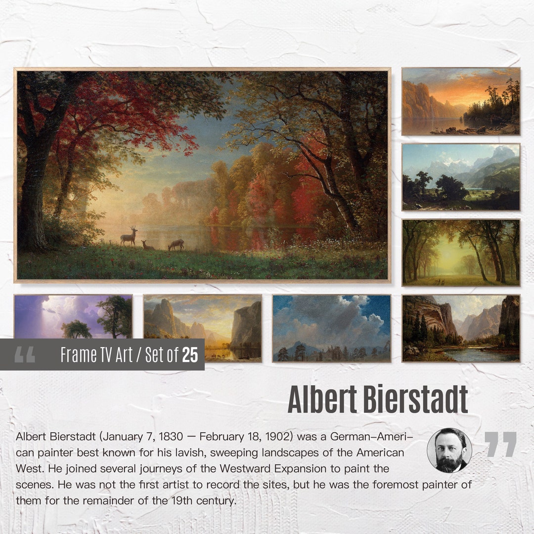 Set of 25 Samsung Frame TV 4K Art. Albert Bierstadt Famous Paintings ...