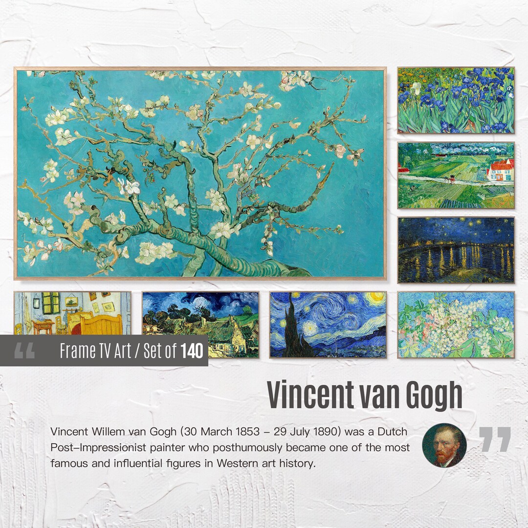 140er Set Samsung Frame TV 4K Art. Van Gogh berühmte Gemälde Sammlung ...