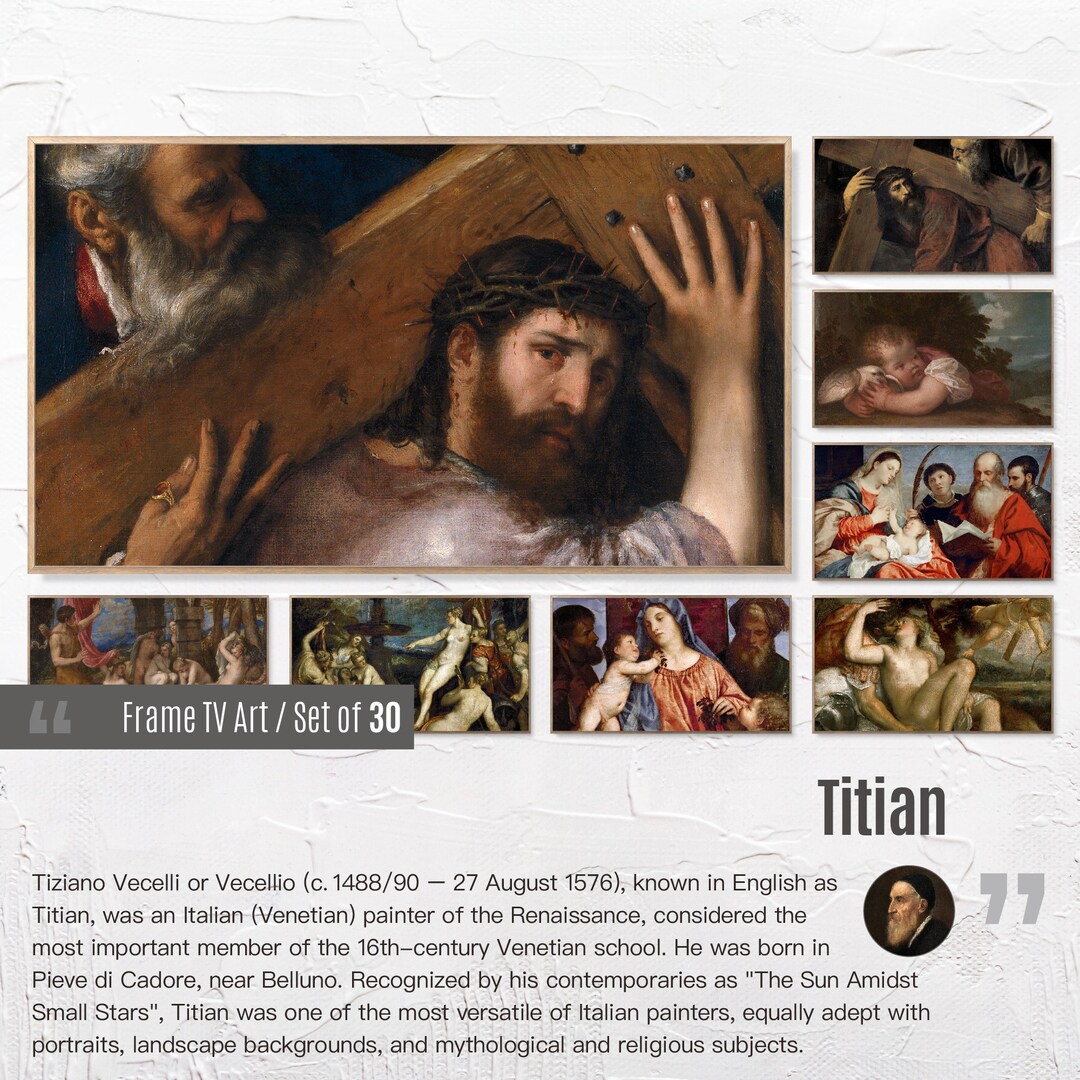 Set of 30 Samsung Frame TV 4K Art. Titian Famous Paintings Collection ...