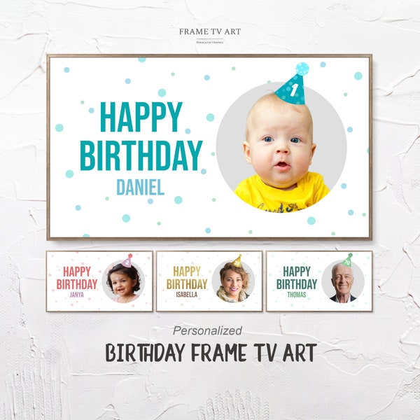 Frame Tv Art | Custom Birthday Art | Frame Tv - Etsy