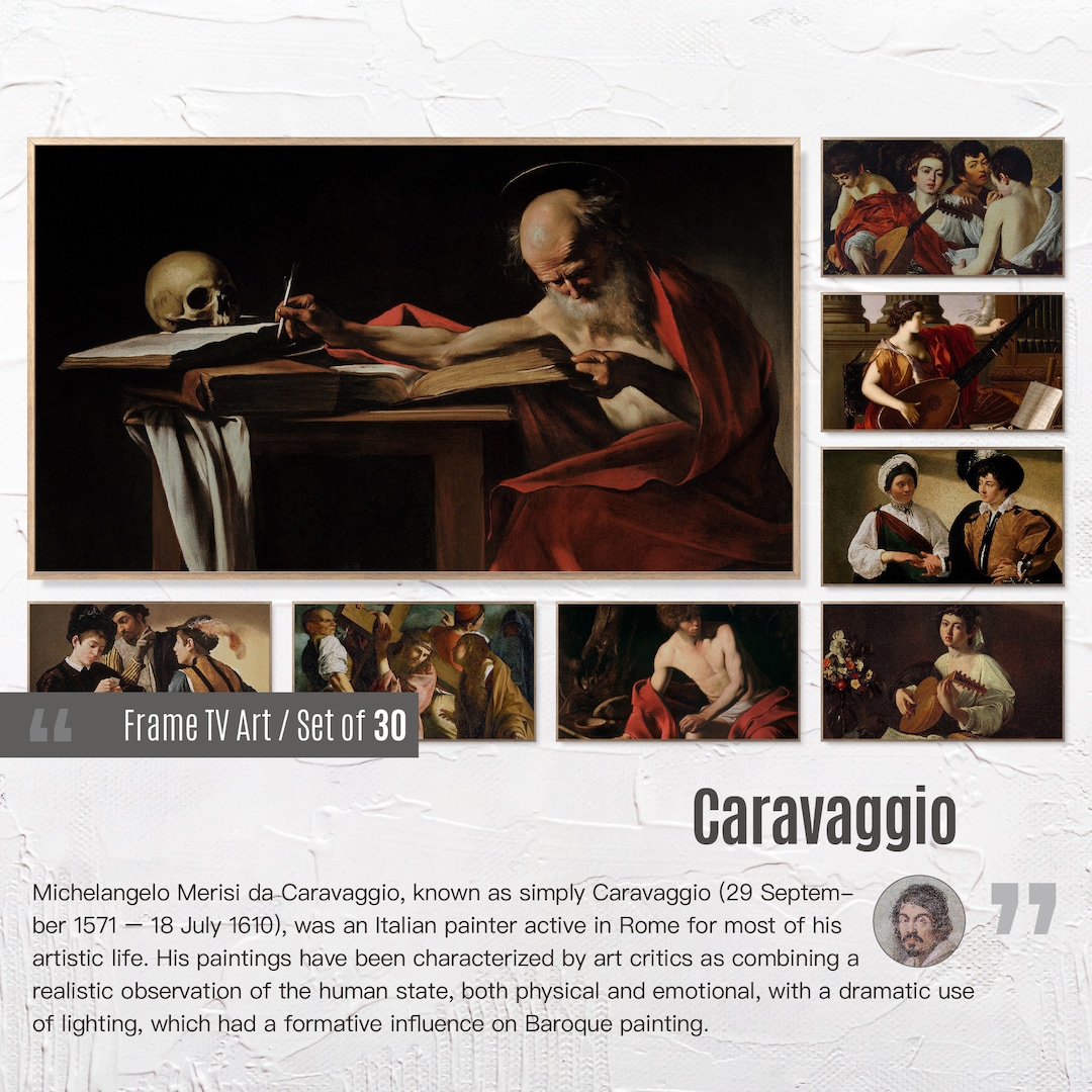 Set of 30 Samsung Frame TV 4K Art. Caravaggio Famous Paintings ...