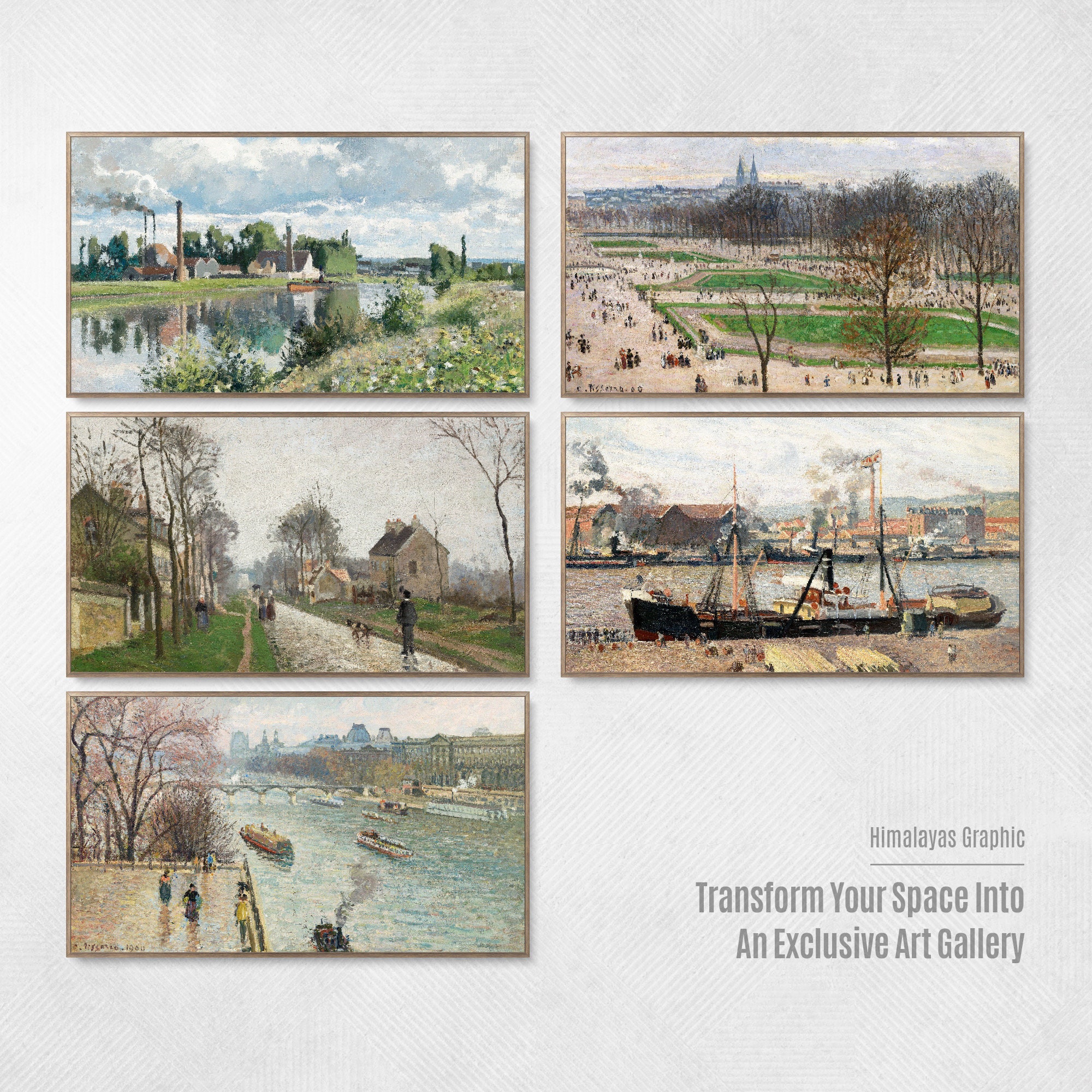 Set of 22 Samsung Frame TV 4K Art. Camille Pissarro Famous Paintings ...