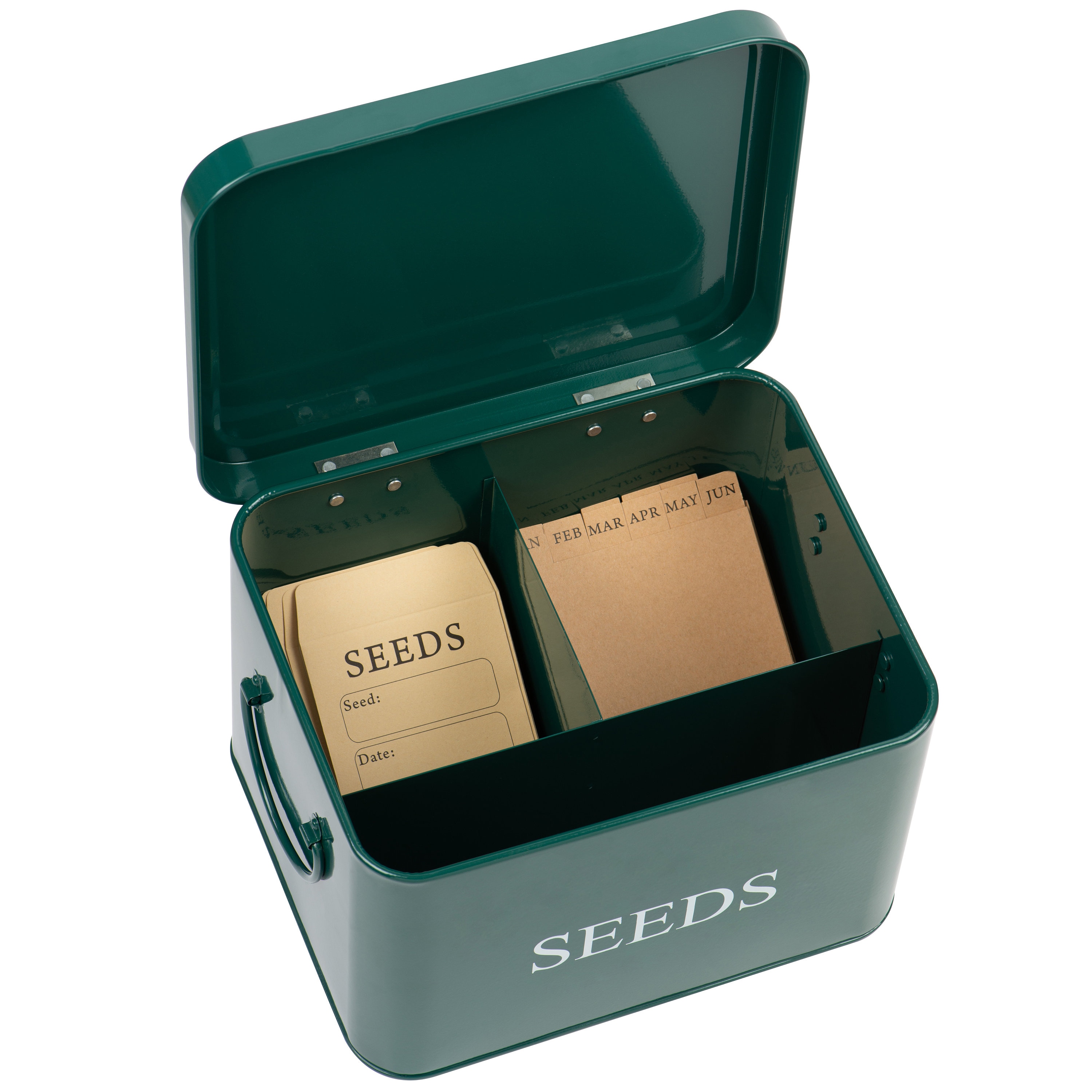 Seed Packet Tin Plus X10 Envelopes & Monthly Divider Cards. Metal ...
