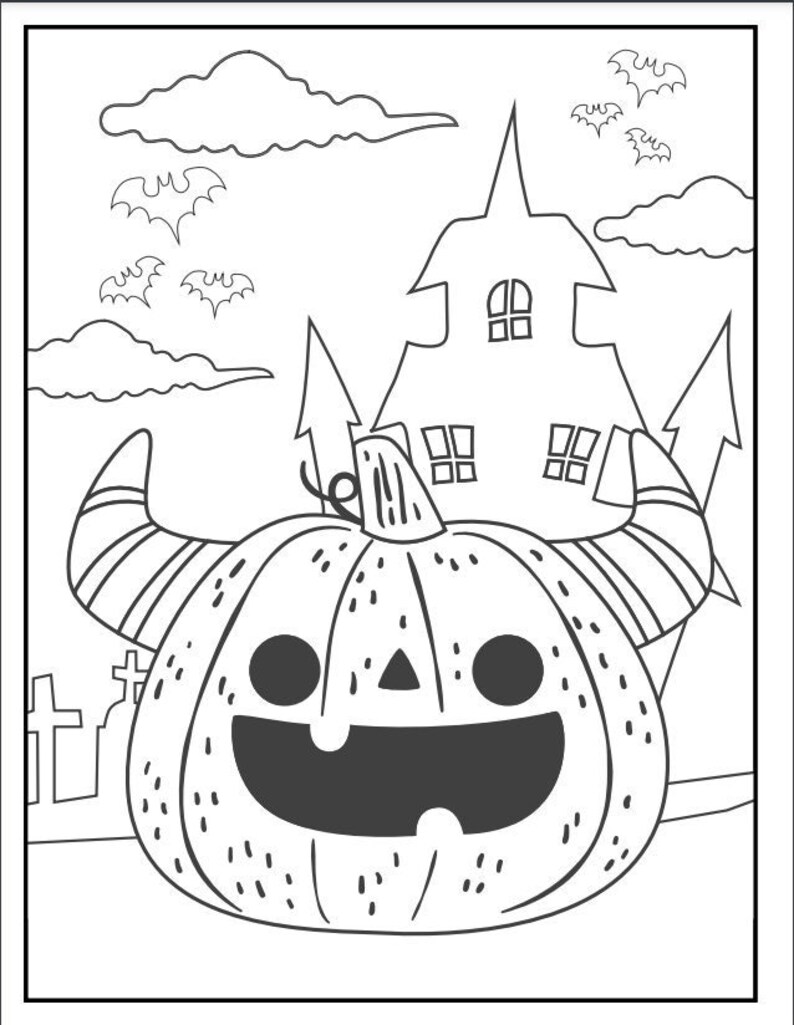 40 Printable Halloween Coloring Pages - Etsy