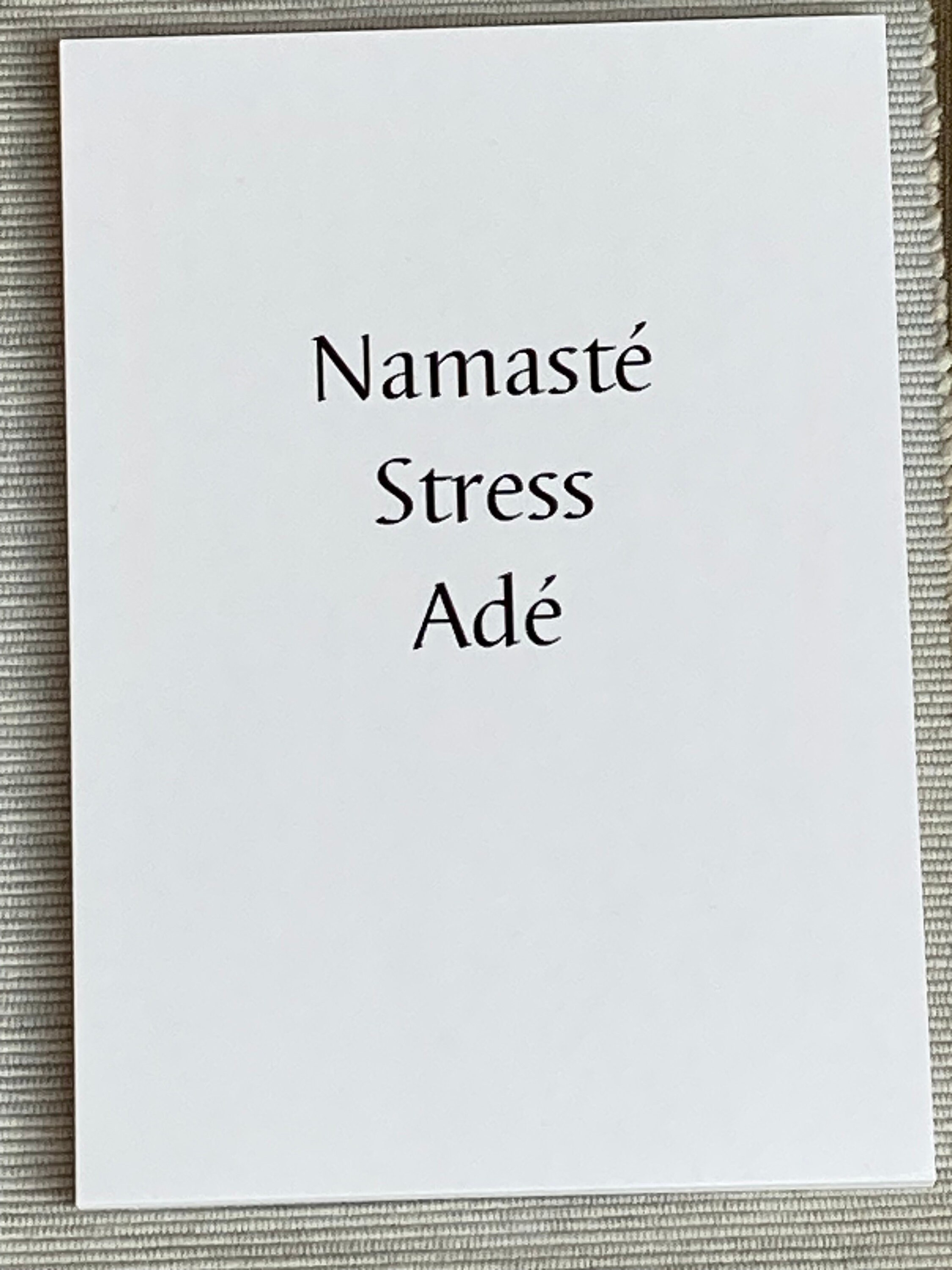 Anti-stress Card, Postcard With Saying, namaste, Goodbye to Stress ...