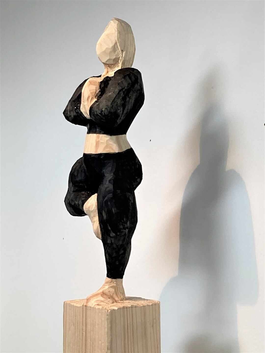 Wooden Sculpture, Yoga Asana the Tree, Woman Sculpture, Unique, Wood ...