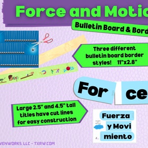 Force and Motion Bulletin Board, Borders and Lesson Resources - Etsy