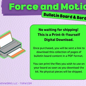 Force and Motion Bulletin Board, Borders and Lesson Resources - Etsy