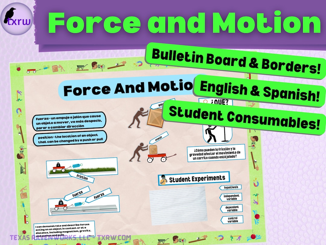 Force and Motion Bulletin Board, Borders and Lesson Resources - Etsy