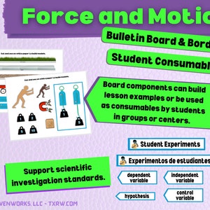 Force and Motion Bulletin Board, Borders and Lesson Resources - Etsy