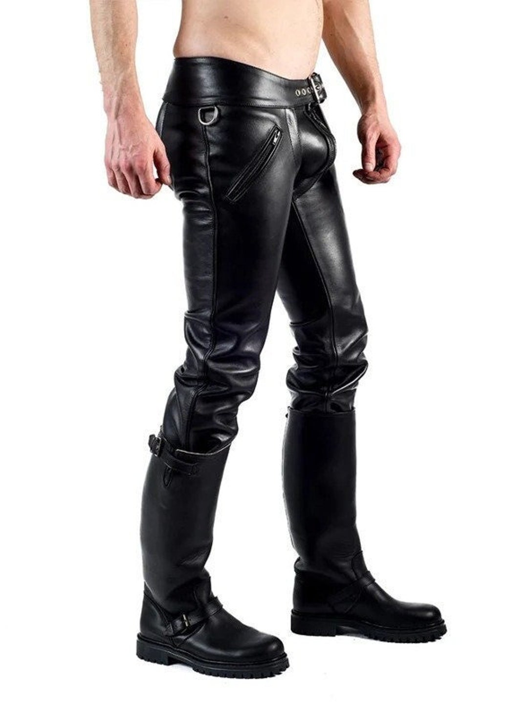 Men's Cowboy Leather Convertible Chaps Pants Adult Biker Chap Gay Chap ...