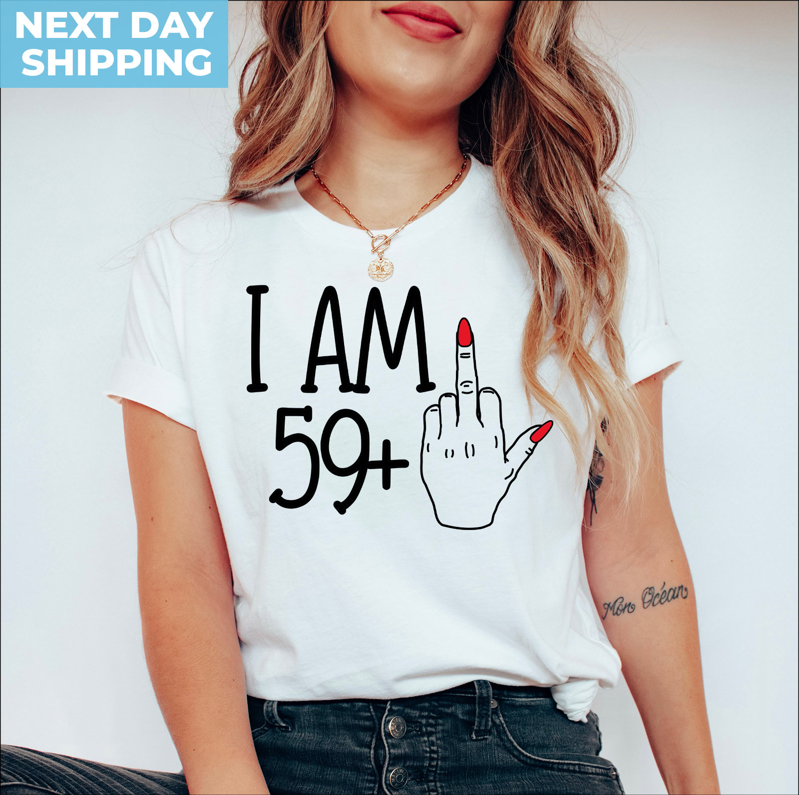 Funny Birthday Shirt - I Am [age] Plus Middle Finger Graphic Tee ...