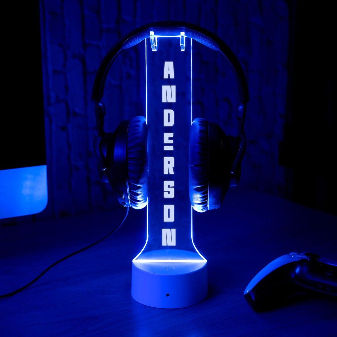Custom Light up Headphone Stand for Desk, Gaming Headset Holder RGB ...