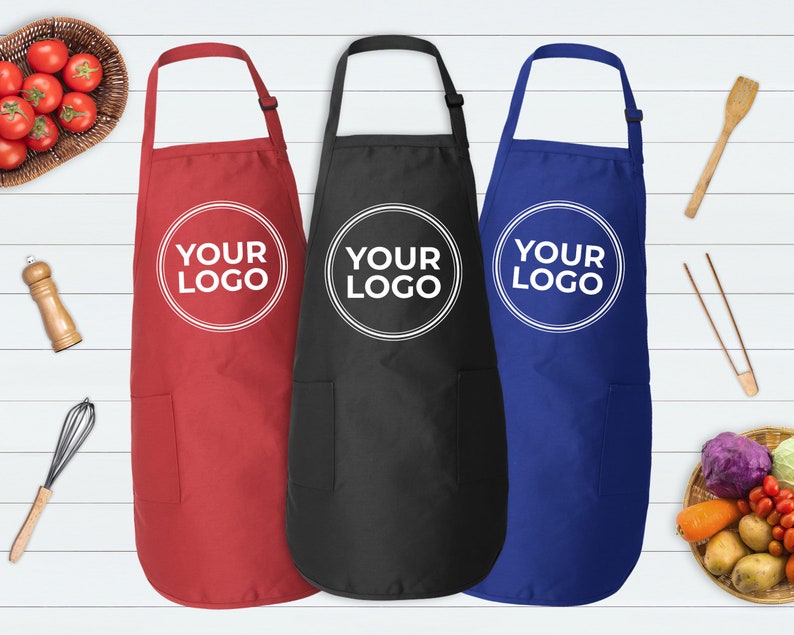 Custom Logo Apron: Personalized Text, Chef Gift - Etsy