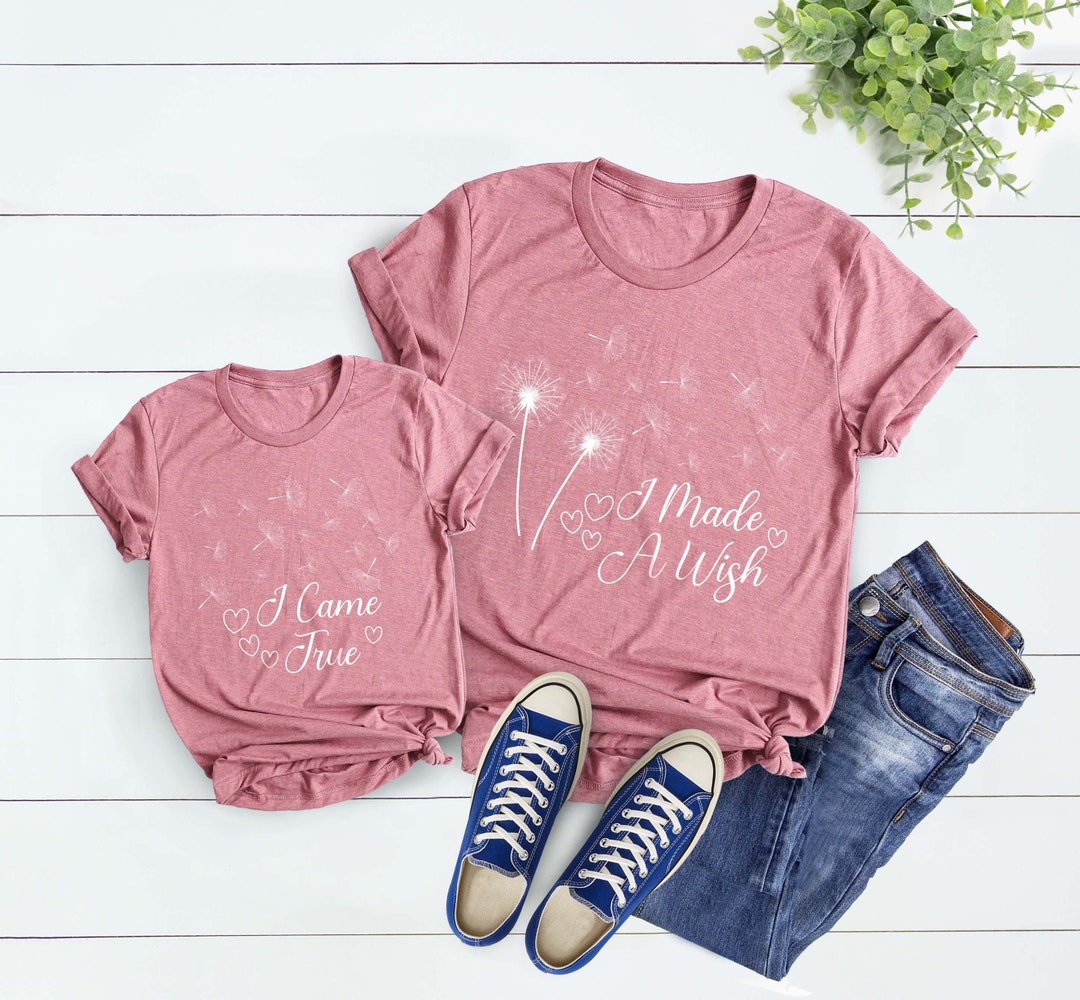 Mommy and Me Matching Shirt Set, I Made A Wish I Came True Matching Tees, Newborn Hospital Baby ...