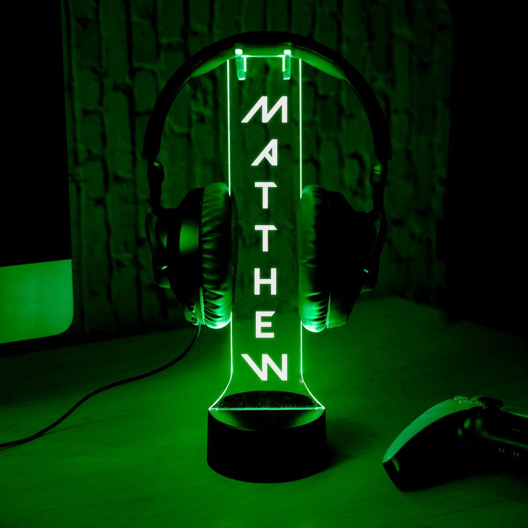 Personalized Led Headphone Stand, Streamer Headset Holder Stand ...