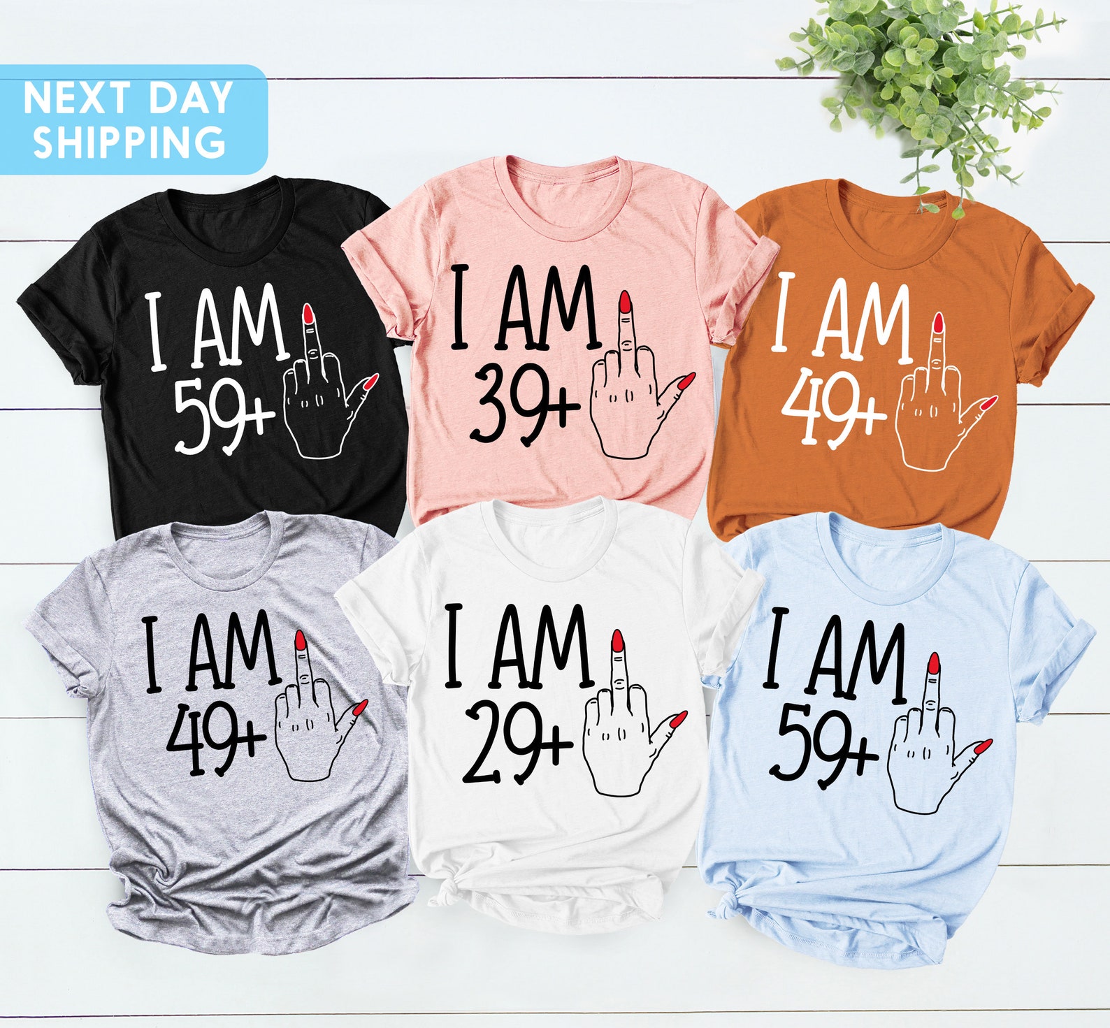 Funny Birthday Shirt - I Am [age] Plus Middle Finger Graphic Tee ...