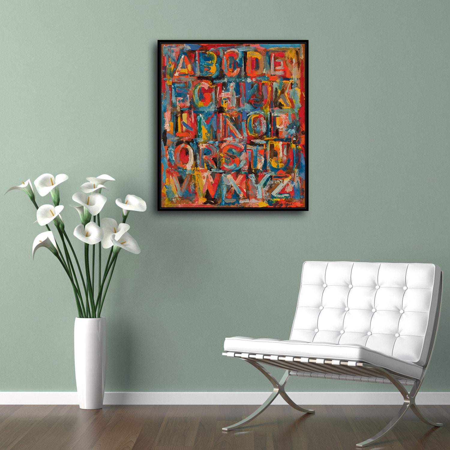 30x24 Inches Jasper Johns number and Alphabet New HD Print on Canvas ...