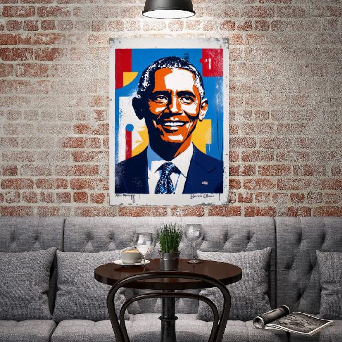 Barack Obama Waterproof Vinyl Fabric, HD Print, Wall Home Decor, Ready ...